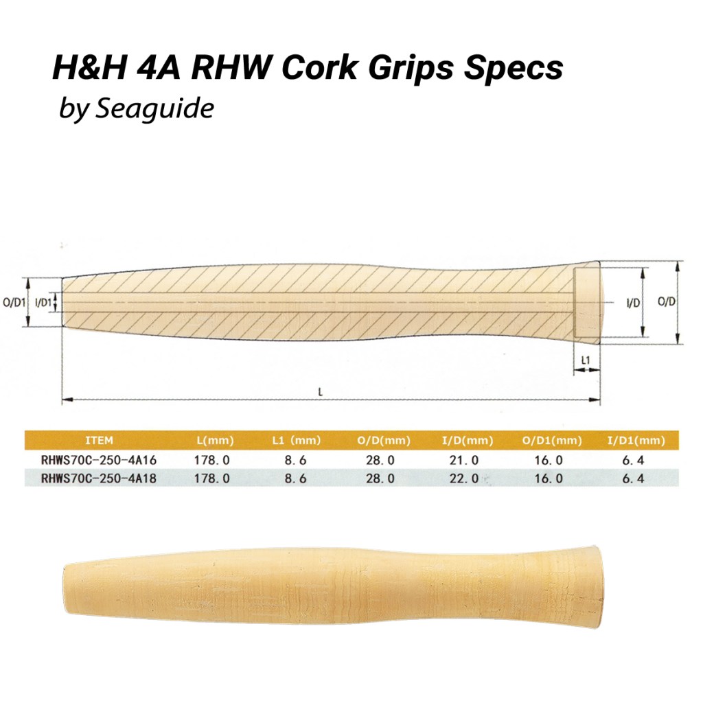 H&H AAAA Reverse Half Wells Cork Grip 22mm cutout - The Hook & Hackle ...